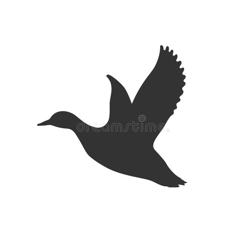 Flying duck graphic icon stock illustration. Illustration of fowl ...