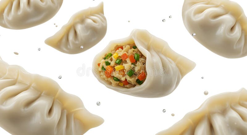 Flying dumplings stock illustration. Illustration of gyoza - 375350640