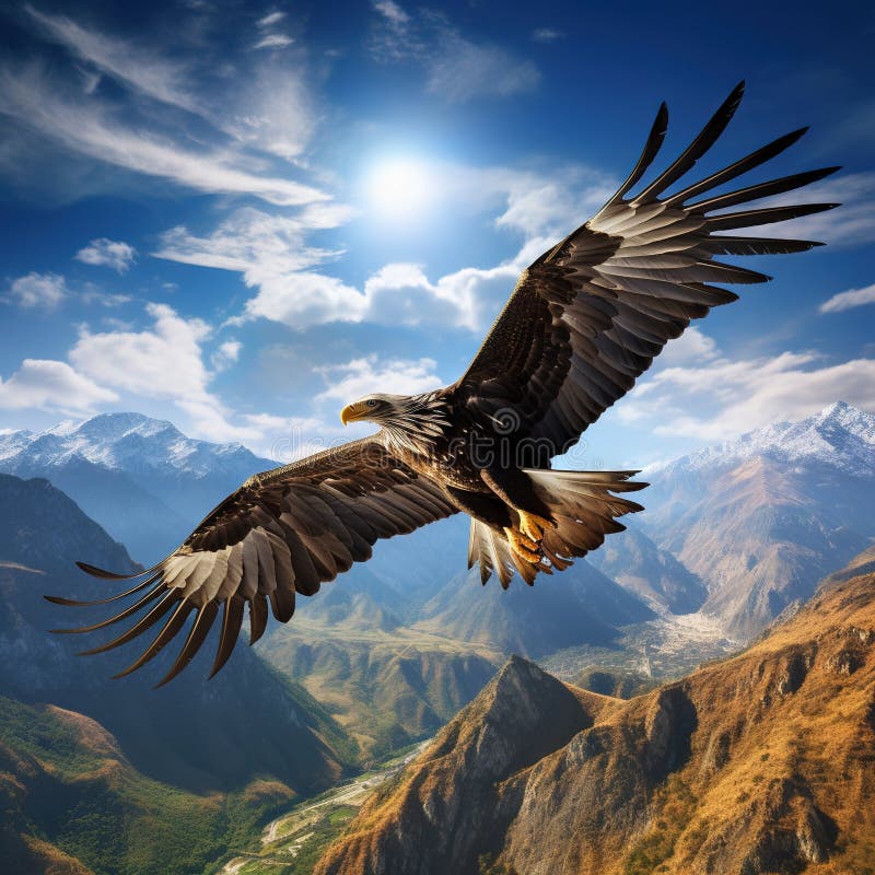 Flying Eagle in the Colca Canyon Made with Generative AI Illustration ...