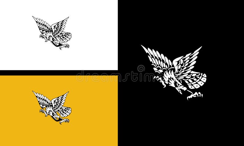 Flying Eagle Scratch Vector Line Art Design Stock Vector - Illustration ...