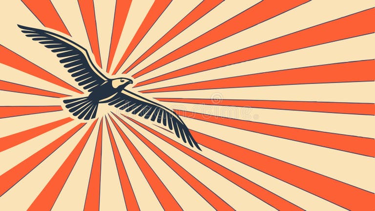 Flying Eagle with Sun Rays, Vector Design Generative AI Stock Vector - Illustration of vector ...