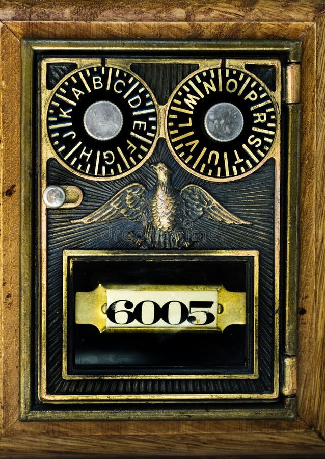 Flying Eagle Wooden US Mail Lock Box Stock Image - Image of closed ...