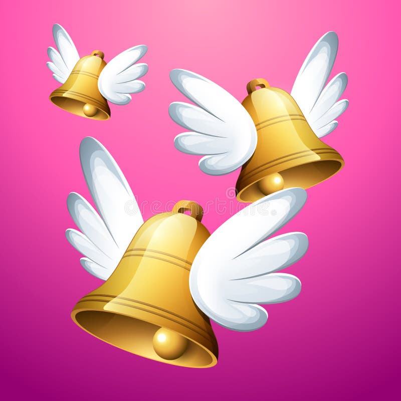 Flying Easter bells stock illustration. Illustration of wings - 108412766