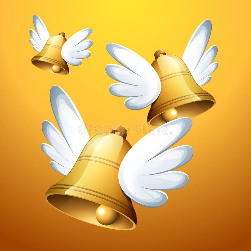 Flying Easter bells stock illustration. Illustration of wing - 112545834