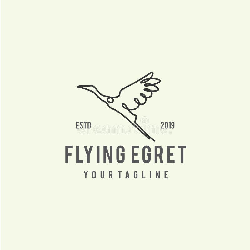 Flying Egret Logo Design Template Inspiration Stock Vector ...