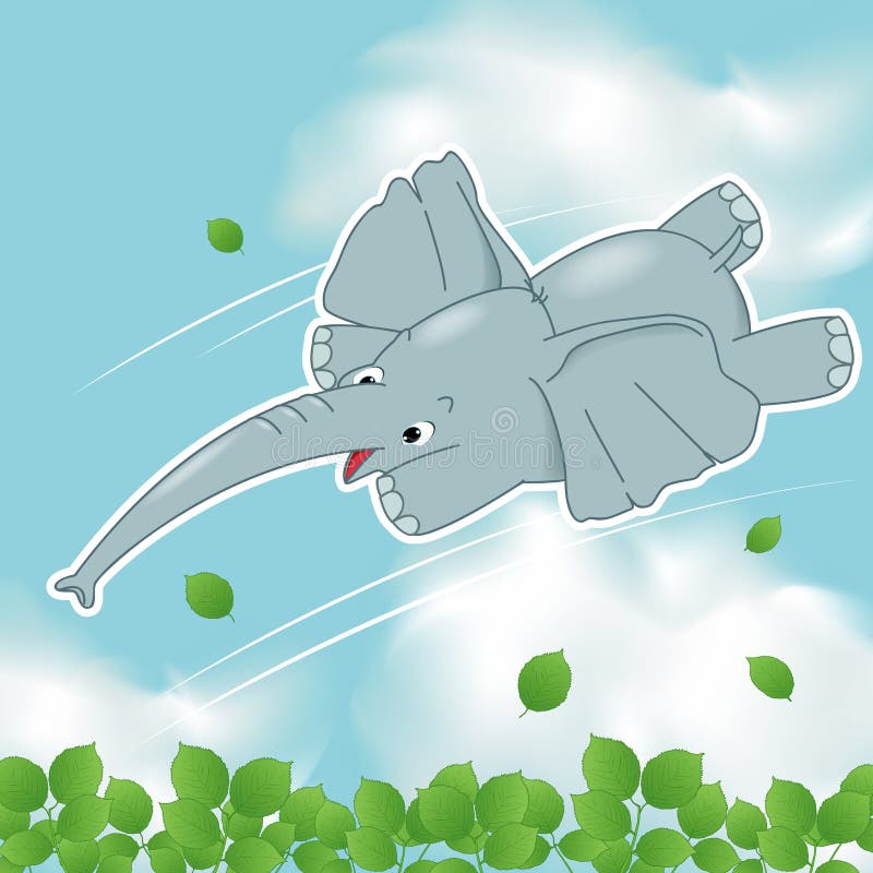 Flying elephant stock illustration. Illustration of flight - 2430274