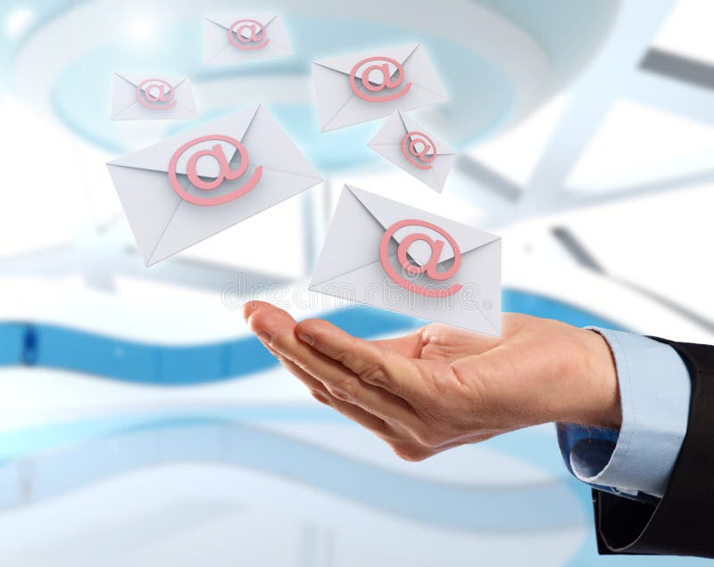 Flying emails stock image. Image of delivery, mobile - 22362749