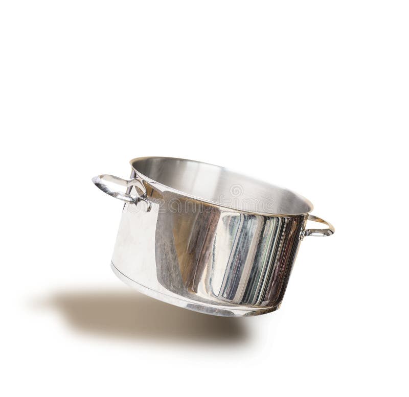 Empty cooking pot isolated stock photo. Image of steel - 185053838