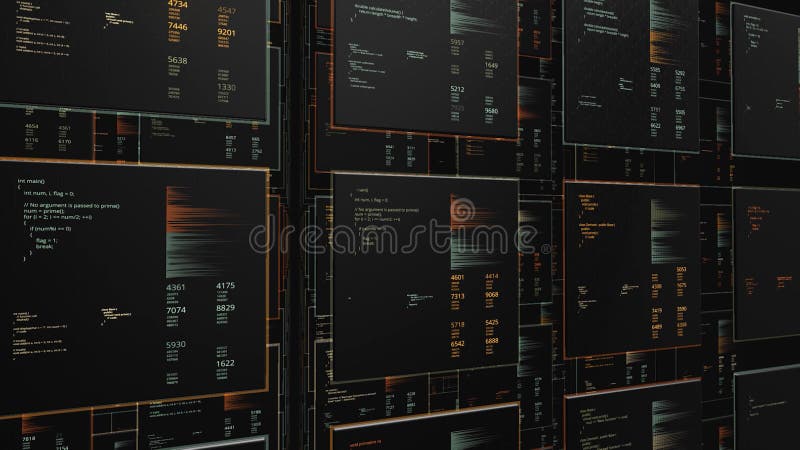 Flying through Endless Digital Screens with Numbers and Graphs ...