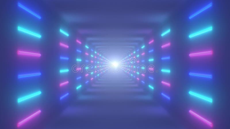 Endless Neon Science Fiction Tunnel Corridor Dj Loop 3d Rendering in 4k Uhd 60fps Stock Footage ...