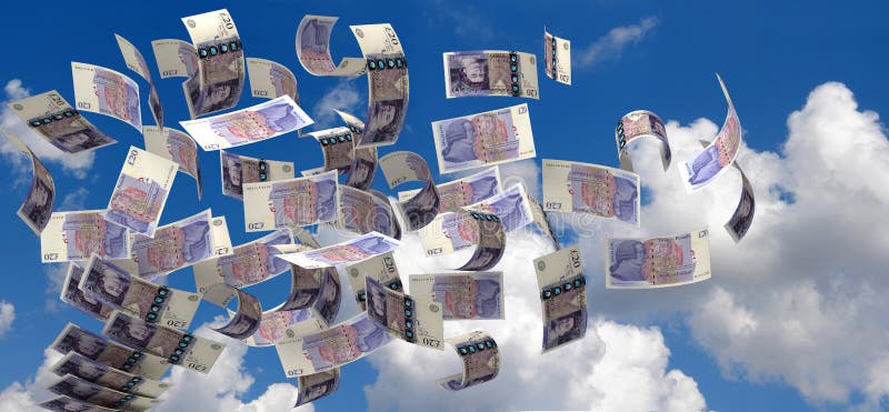 Flying pound stock illustration. Illustration of business - 41853177