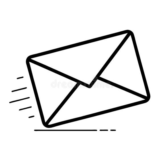 Flying Envelope with Motion Lines Representing Speed and Communication ...