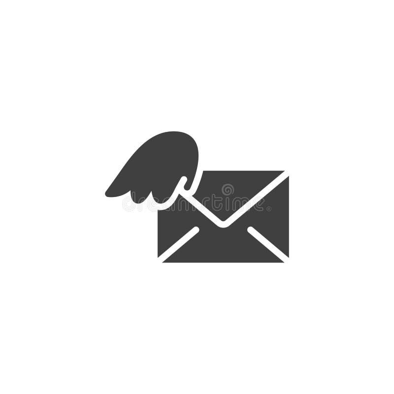 Flying Envelope with Wings Line Icon Stock Vector - Illustration of ...