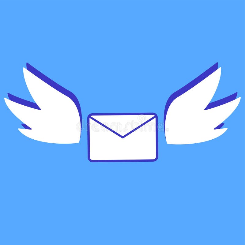 Flying Envelope with Wings Vector Illustration. Flying Closed Envelope ...
