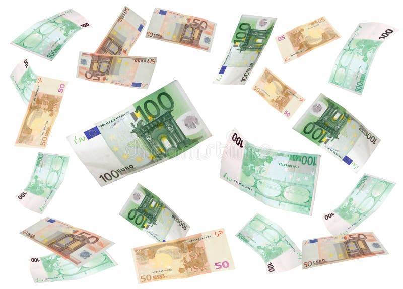 Flying euro stock photo. Image of succes, coin, rain, felicity - 6406448