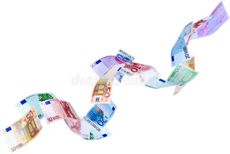 Flying Euro money stock image. Image of twist, treasure - 24189643