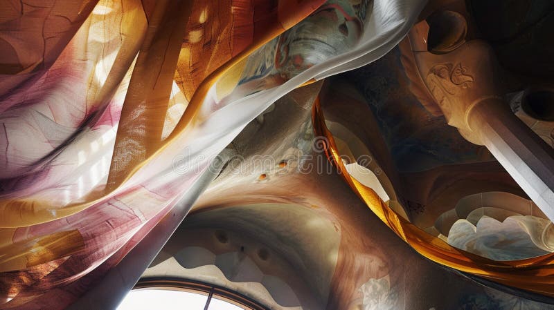 Flying Fabric or Fabrics, Fabrics Floating Up in the Air in Different ...