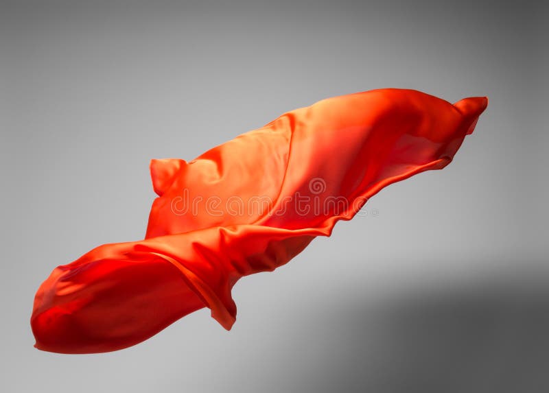 Orange flying fabric stock image. Image of satin, wave - 80279993
