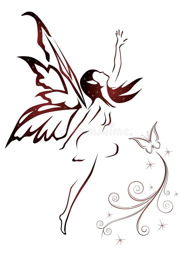 Fairy Outline Stock Illustrations – 32,364 Fairy Outline Stock ...