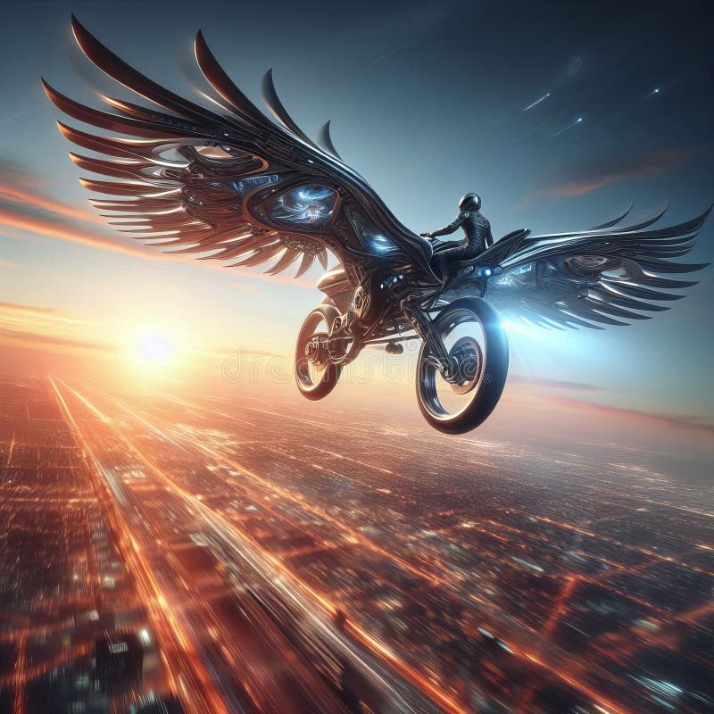 Flying Falcon a Solo Flying Bike with a Unique Wing Design and a Stock ...