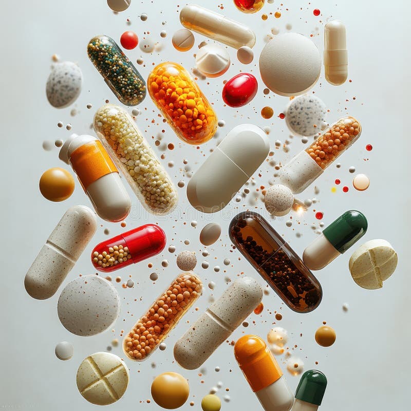 Flying, Falling, and Exploding Medications Capsules, Tablets, and Pills ...
