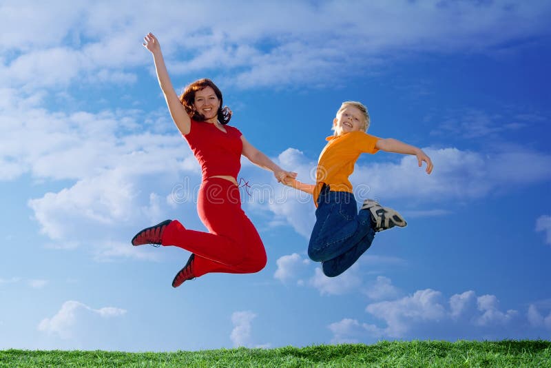 Flying family stock photo. Image of child, kids, show, snow - 665086