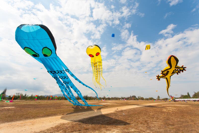 Flying fancy kite stock image. Image of blue, coloured - 26065185