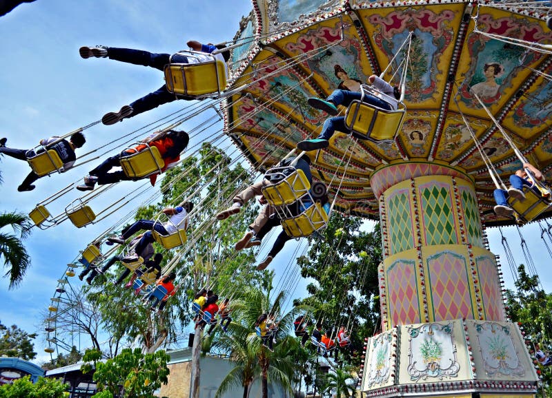 Teens on a Flying Carnival Ride Motion Blur Editorial Stock Photo ...