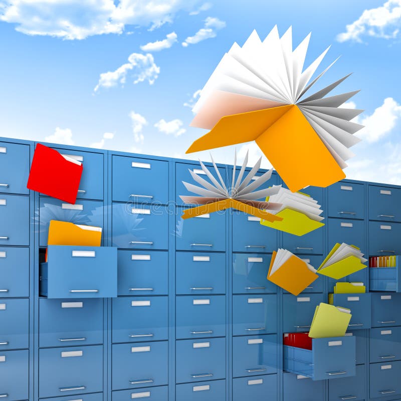 Files Fly from a Folder stock vector. Illustration of info - 2374664
