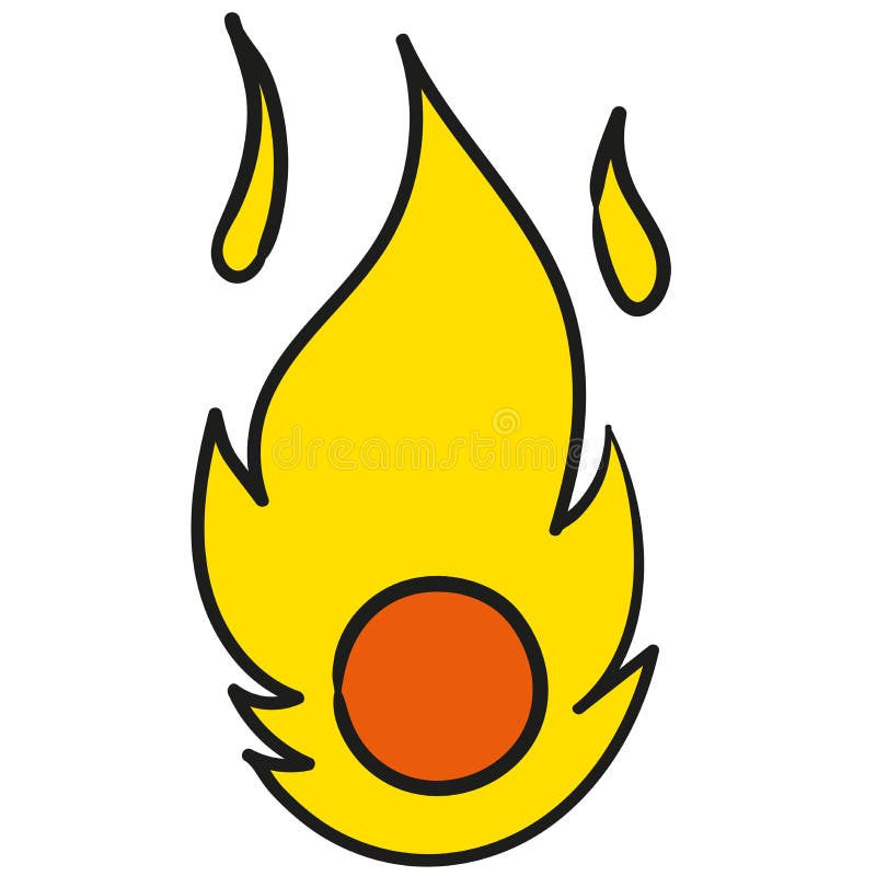 Flying Fireball. Doodle Icon Image Stock Vector - Illustration of ...