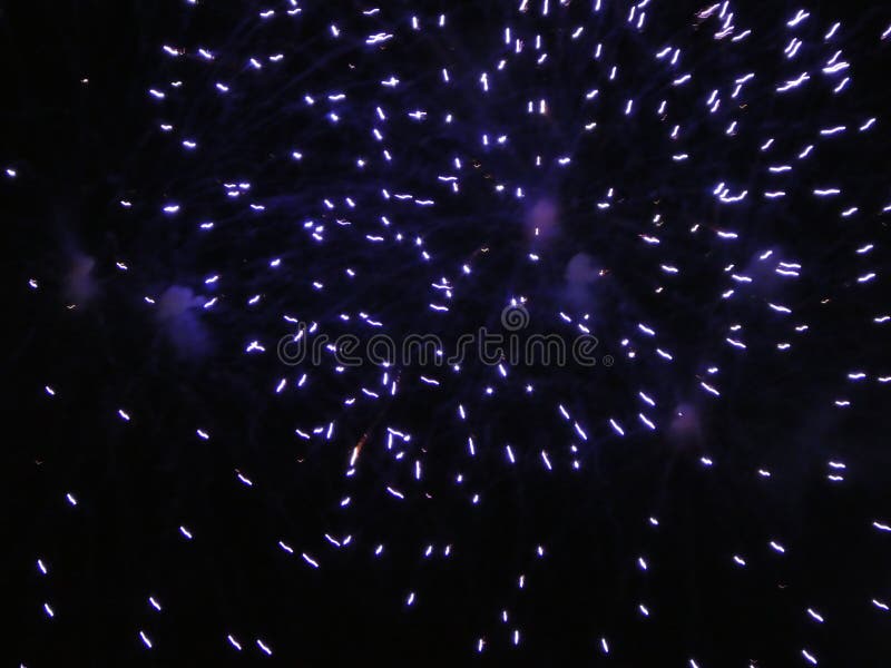 Flying Fireworks in the Night Sky. Line Trackrs Create a Pattern of a ...