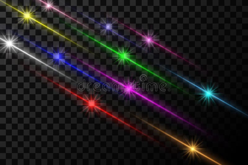 Flying Firework Sparks, Neon Multicolored Rays and Flashes of Stars ...