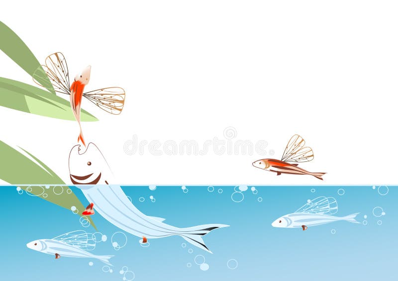 Flying fish stock vector. Illustration of fish, nature - 28733259