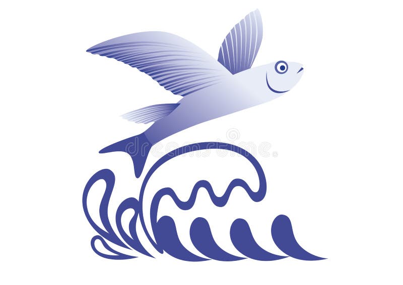 Flying fish stock vector. Illustration of unusual, flying - 46245486