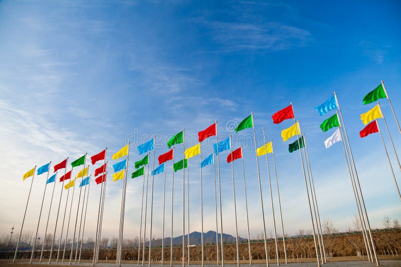 Flying flag stock photo. Image of fluttering, clear, yellow - 23067328