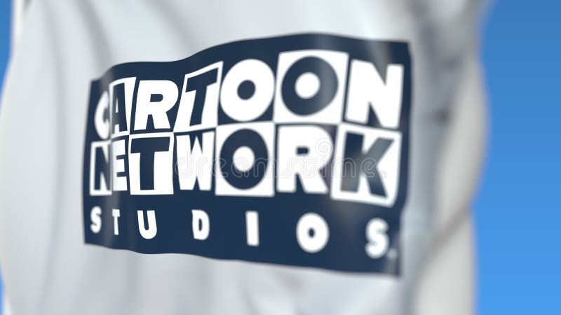 Flying Flag with Cartoon Network Studios Logo, Close-up. Editorial 3D ...