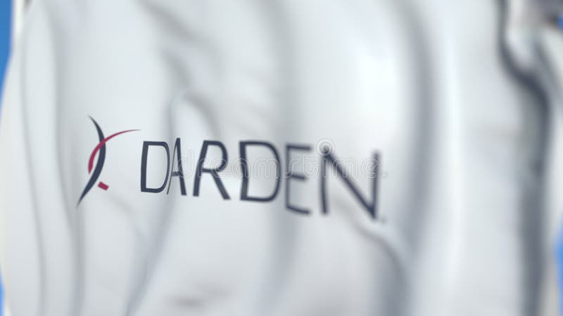 Flying Flag with Darden Restaurants Logo, Close-up. Editorial 3D ...