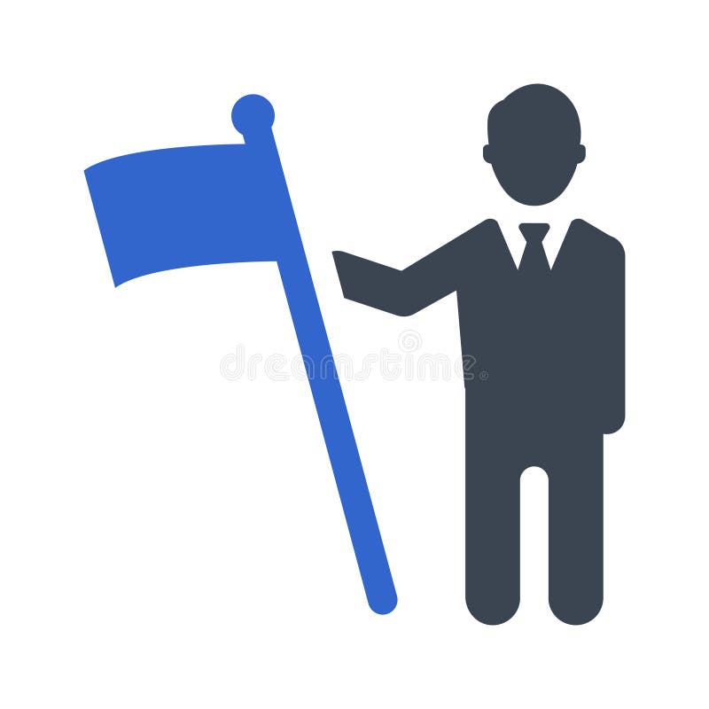 Flying flag icon stock vector. Illustration of flag - 281549841