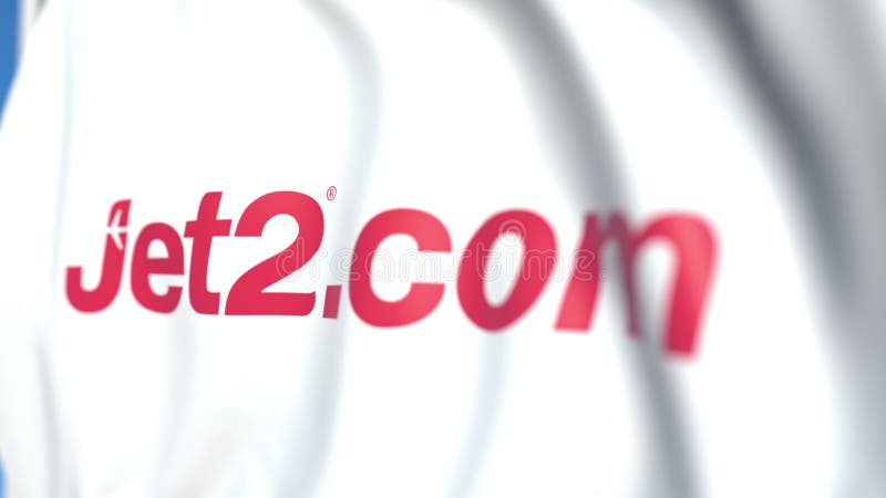 Flying Flag with Jet2.com Logo, Close-up. Editorial Loopable 3D ...