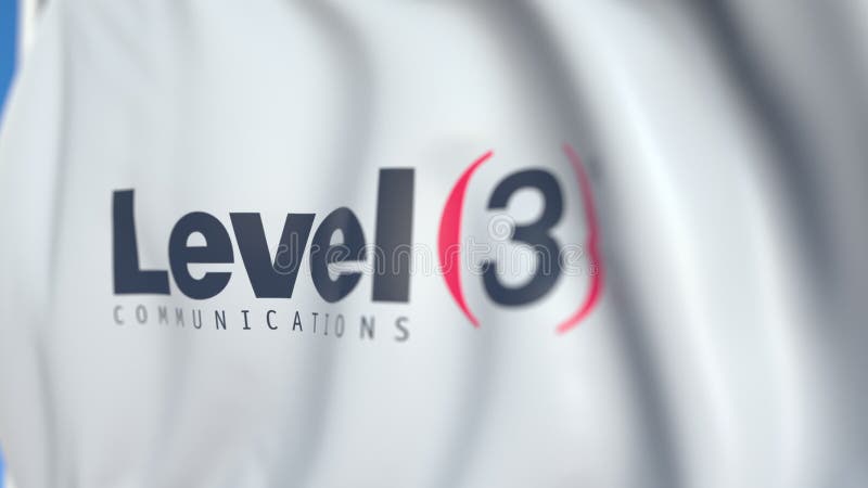 Flying Flag with Level 3 Communications Logo, Close-up. Editorial ...