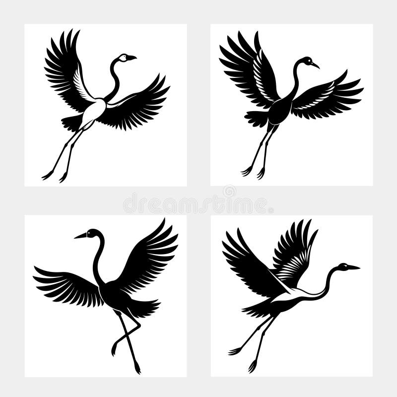 Flying Flamingo Vector Illustration Icons. Stock Vector - Illustration ...