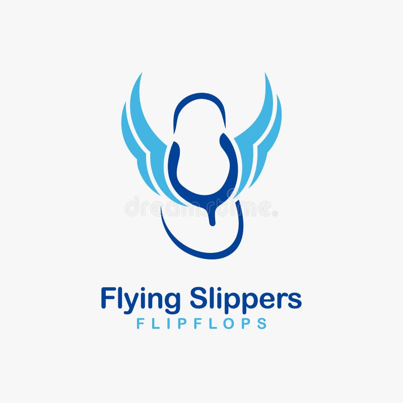 Flying Slippers Logo Design Stock Vector - Illustration of flops ...