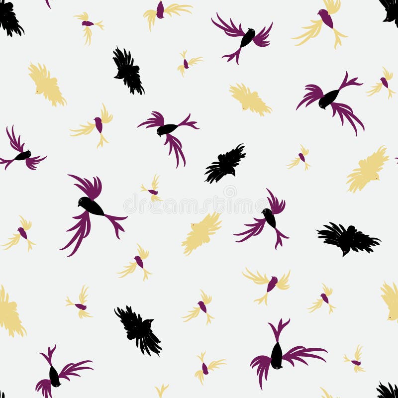 Flying Flock of Birds Seamless Vector Pattern Stock Vector ...