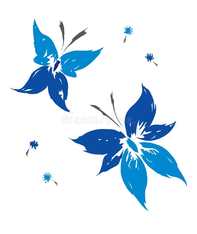 Flying flowers stock vector. Illustration of curl, gentle - 30858384