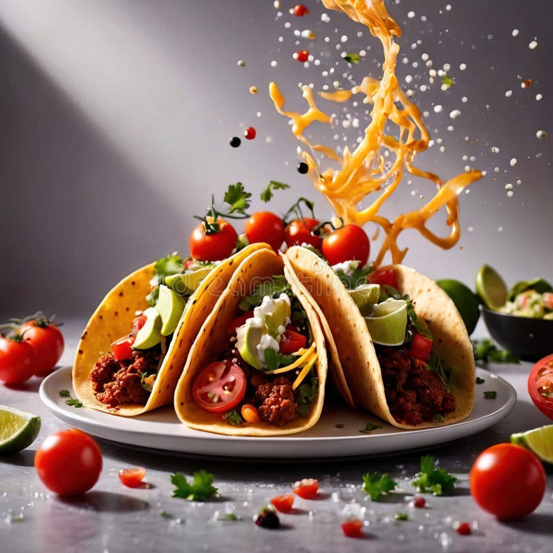 Flying Food Photography with Fried Chicken Stock Illustration ...