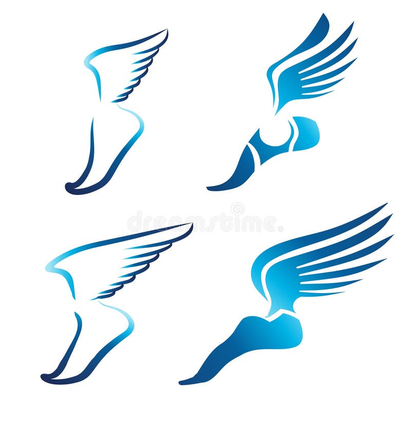 Flying foot stock vector. Illustration of body, symbol - 27459139
