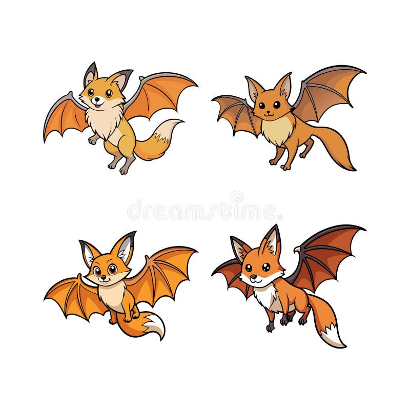 Flying Fox Coloring Page for Kids Stock Vector - Illustration of doodle ...