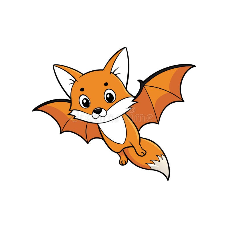 Flying Fox Coloring Page for Kids Stock Illustration - Illustration of ...