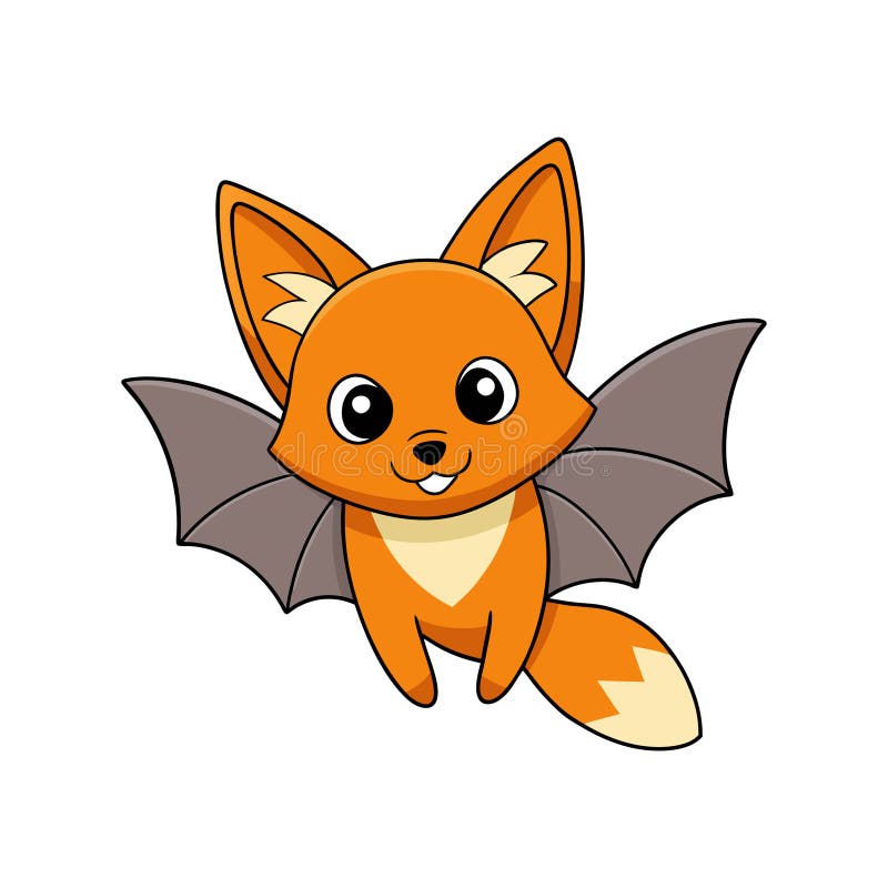 Flying Fox Coloring Page for Kids Stock Photo - Illustration of funny ...