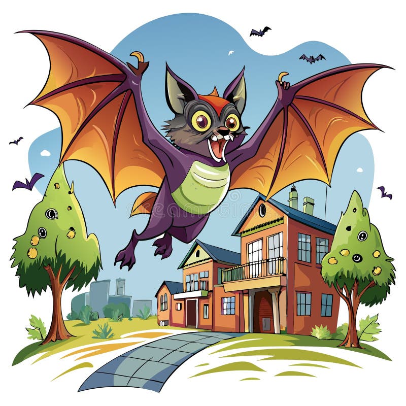 Flying Fox Frantic Walks School Vector Stock Vector - Illustration of ...